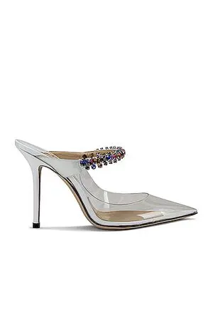 JIMMY CHOO Bing 100 Mules Clear & Multicolor Crystals