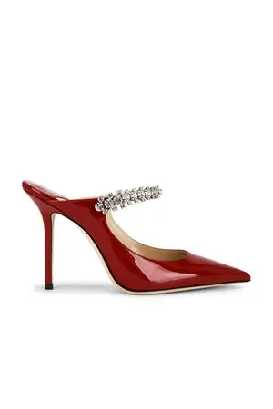 JIMMY CHOO Bing 100 Mules - Ruby Red