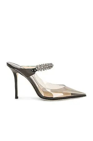 JIMMY CHOO Bing 100 Mules Smoke & Black