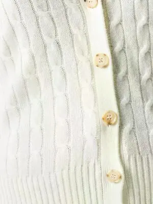N.peal V-neck Cable-knit Cardigan - Neutrals