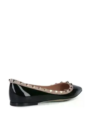 Valentino Garavani Patent Rockstud Ballet Flats - Black