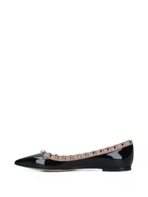 Valentino Garavani Patent Rockstud Ballet Flats - Black