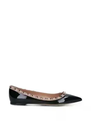 Valentino Garavani Patent Rockstud Ballet Flats - Black