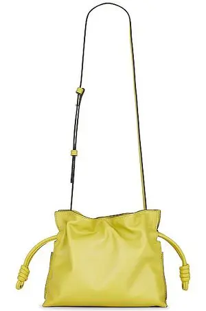 Loewe Loewe Flamenco Clutch Mini Bag In Chocolate Lime Yellow