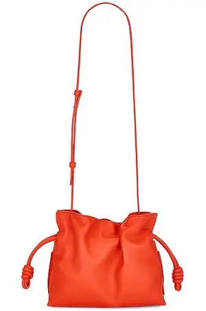 Loewe Loewe Flamenco Clutch Mini Bag In Chocolate Sunrise Orange