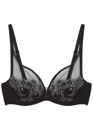 Simone Perele Delice Embroidered Underwired Bra - Black