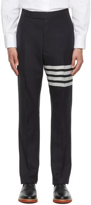 Thom Browne Thom Browne Gray 4-Bar Trousers - 415 Navy