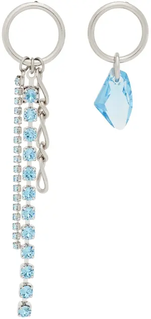 JUSTINE CLENQUET Justine Clenquet SSENSE Exclusive Ewan Earrings - Silver/blue