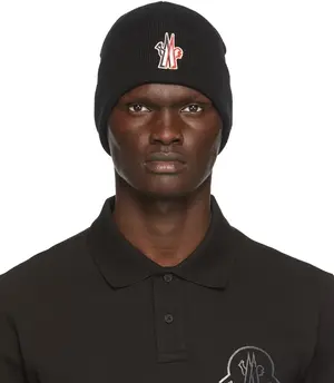 Moncler Moncler Grenoble Black Wool Jersey Beanie 999 Black