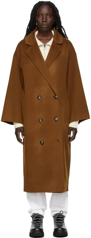 LOULOU STUDIO Loulou Studio Black Borneo Coat - Camel
