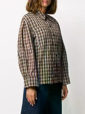 Baum Und Pferdgarten Gingham Puff-sleeve Shirt