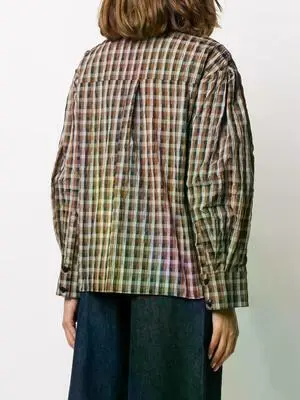Baum Und Pferdgarten Gingham Puff-sleeve Shirt