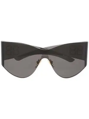 Balenciaga Bb0122s Oversized Mask Sunglasses - Black 