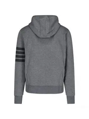 Thom Browne 4-bar Stripe Zip-up Hoodie - Grey