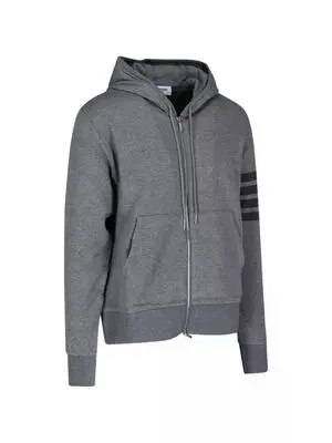 Thom Browne 4-bar Stripe Zip-up Hoodie - Grey