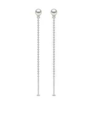 Yoko London 18kt White Gold Diamond And Pearl Earrings - Silver
