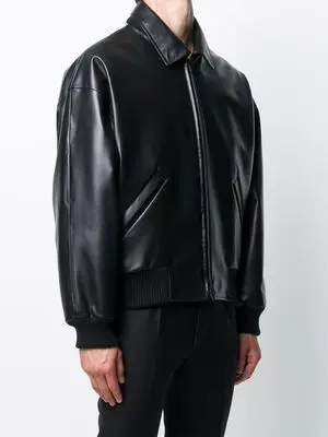 Ermenegildo Zegna Fearofgodzegna Embossed Logo Leather Bomber