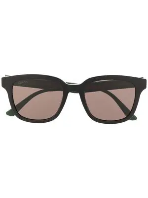 Gucci Web Detail Rectangular-frame Sunglasses - Black