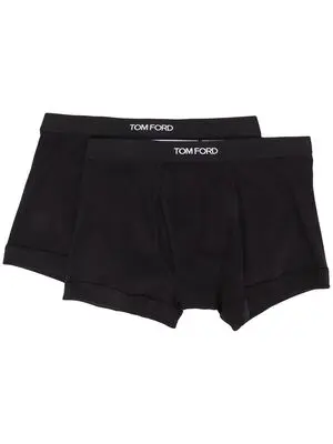TOM FORD Two-pack Logo Waistband Boxers - Black