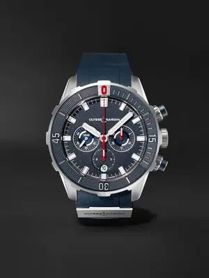 ULYSSE NARDIN Diver Automatic Chronograph 44mm Titanium Watch - Blue