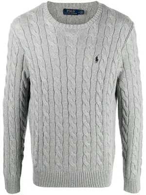 Polo Ralph Lauren Cable Knit Knitted Sweatshirt - Grey