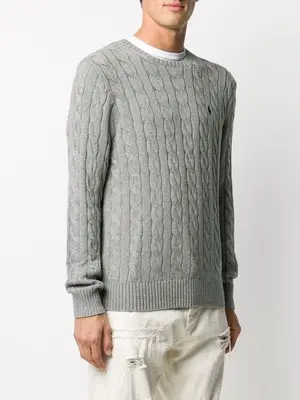 Polo Ralph Lauren Cable Knit Knitted Sweatshirt - Grey