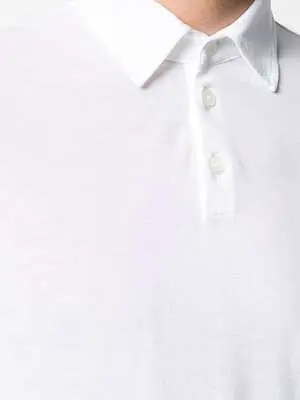 ZANONE Point-collar Long Sleeved Polo Shirt - White