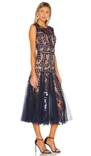 BRONX BANCO Saba Midi Dress - Navy