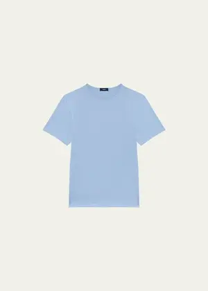 Theory Precise Luxe Cotton Short-sleeve Tee Heron