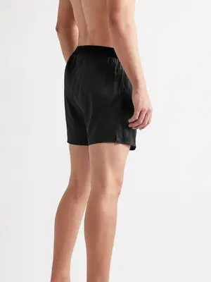 TOM FORD Velvet-trimmed Stretch-silk Satin Boxer Shorts