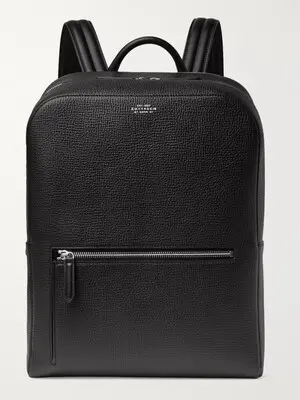 Smythson Ludlow Full-grain Leather Backpack - Black