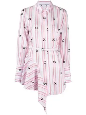 Off-White Asymmetric Arrow Shirt Dress