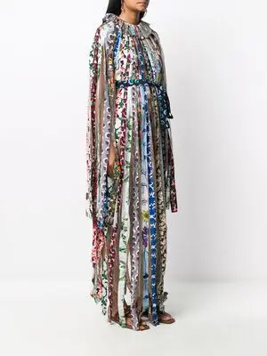 Stella McCartney Pleated Multi-print Draped Dress