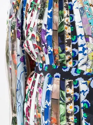 Stella McCartney Pleated Multi-print Draped Dress