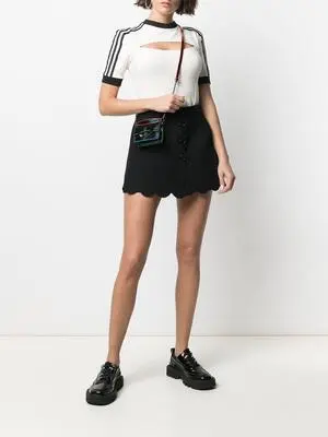 Red Valentino Scallop Trim Button Front Shorts