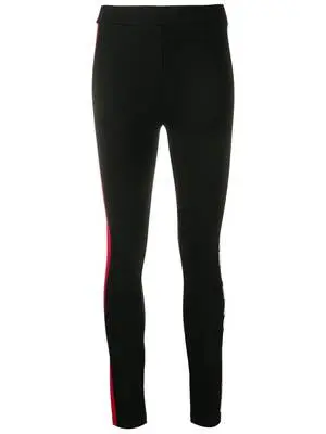Karl Lagerfeld Stripe Detail Logo Leggings - Black