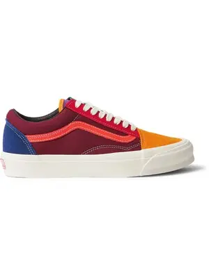VANS Vans - UA OG Old Skool LX Leather-Trimmed Canvas And Suede Sneakers - Men - Multi - UK 7 Multi