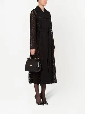 Dolce & Gabbana Lace-detail Double-breasted Coat
