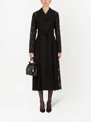 Dolce & Gabbana Lace-detail Double-breasted Coat