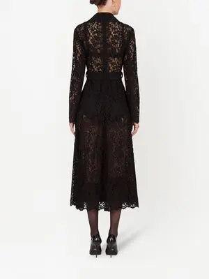 Dolce & Gabbana Lace-detail Double-breasted Coat