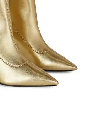 GIUSEPPE ZANOTTI Metallic Pointed Leather Ankle Boots