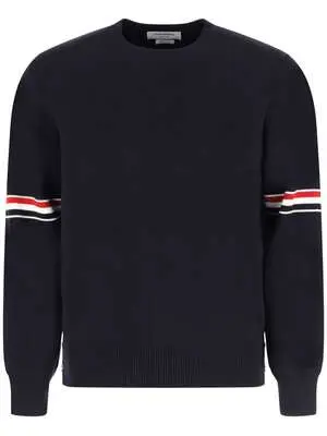 Thom Browne Milano Stitch Crew Neck Jumper - Blue