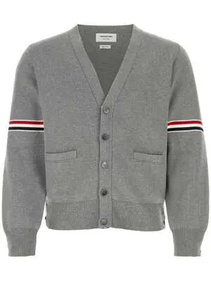 Thom Browne Milano Stitch Stripe Armband Cardigan - Grey
