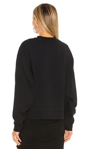 Alexander Wang Essential Terry Crewneck Sweatshirt With Puff Paint Logo - Black