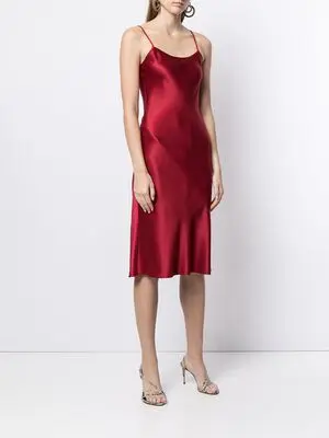 Voz Midi Slip Dress - Red