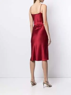 Voz Midi Slip Dress - Red