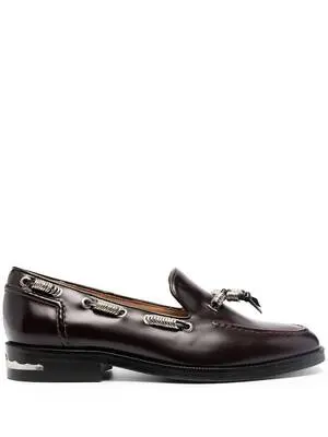 TOGA VIRILIS Eyelet-embellished Leather Loafers