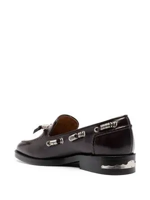 TOGA VIRILIS Eyelet-embellished Leather Loafers