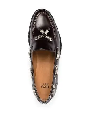 TOGA VIRILIS Eyelet-embellished Leather Loafers