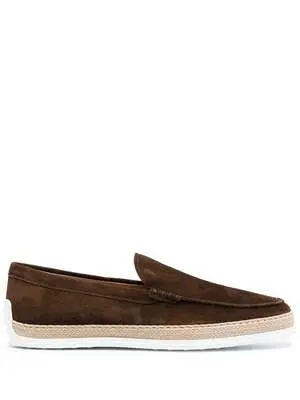 TOD'S Almond-toe Suede Loafers - Brown